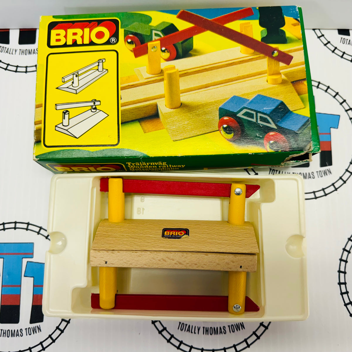 BRIO 33359 Level-Crossing Barriers Wooden Good Condition in Box - Used ...