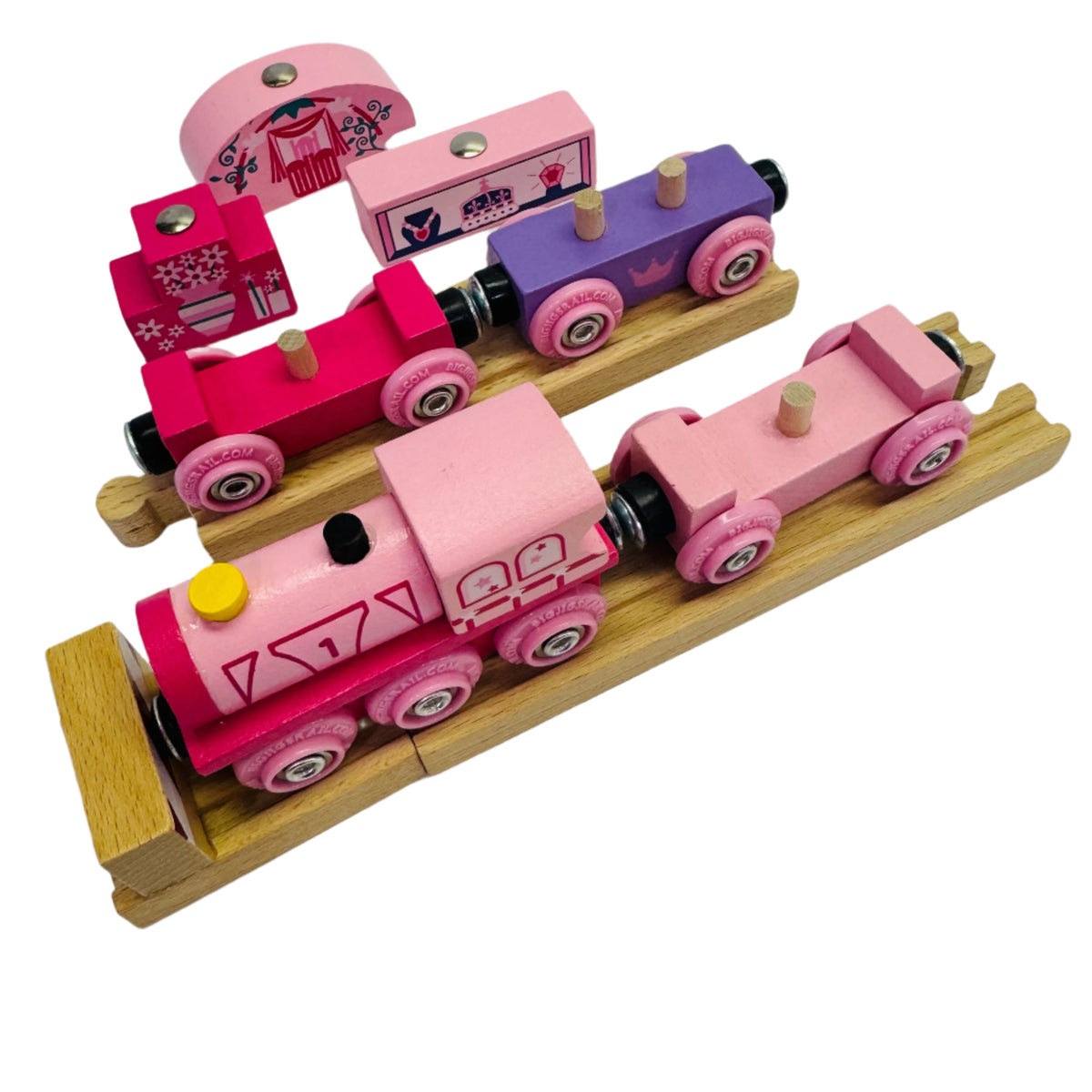 Princess Train with Buffer and Track BIGJIGS Rail Wooden - New in Box ...