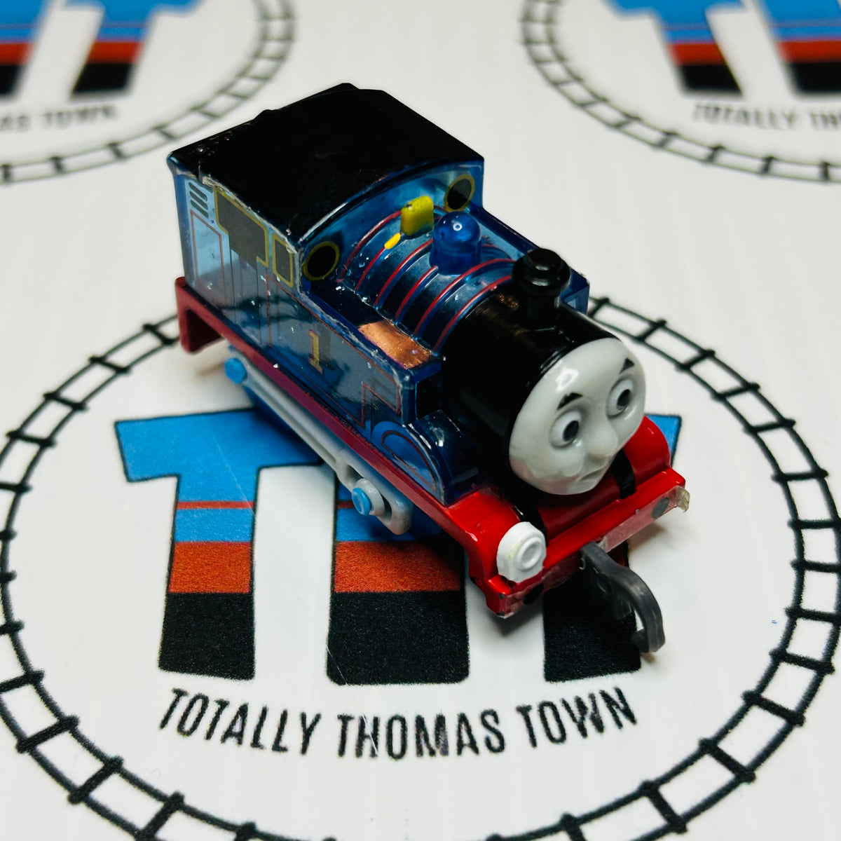 Clear Glitter Thomas Surprised Peeling Stickers Pull Along Capsule Pla ...