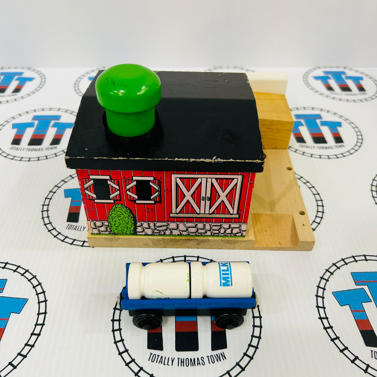Sodor Dairy Farm Missing Fence with 2 Milk Barrel and 1 Barrel Car #3 ...